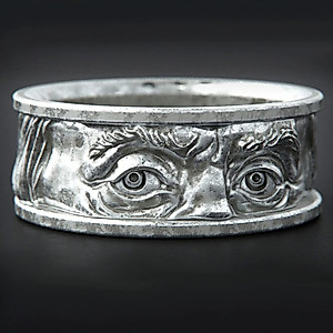 Gaze Eyes European Finger Ring American Double and Personalized Engraved Jewelry Ring Creative Embossed Selling Eyes Rings Cute Glasses Ring (9), Stainless Steel