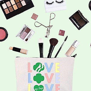 FOTAP Scout Crew Gift Love My Troop Makeup Bag Girl Scout Survival Kit Scout Inspirational Makeup Bag Scout Leader Gift (SCOUT love)