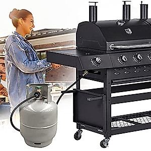 GCBSAEQ 4FT Propane Adapter Hose 1lb to 20lb Propane Tank Hose 1lb Adapter Converter for Portable Appliance Coleman Camping Stove, Buddy Heater, Tabletop Gas Grill