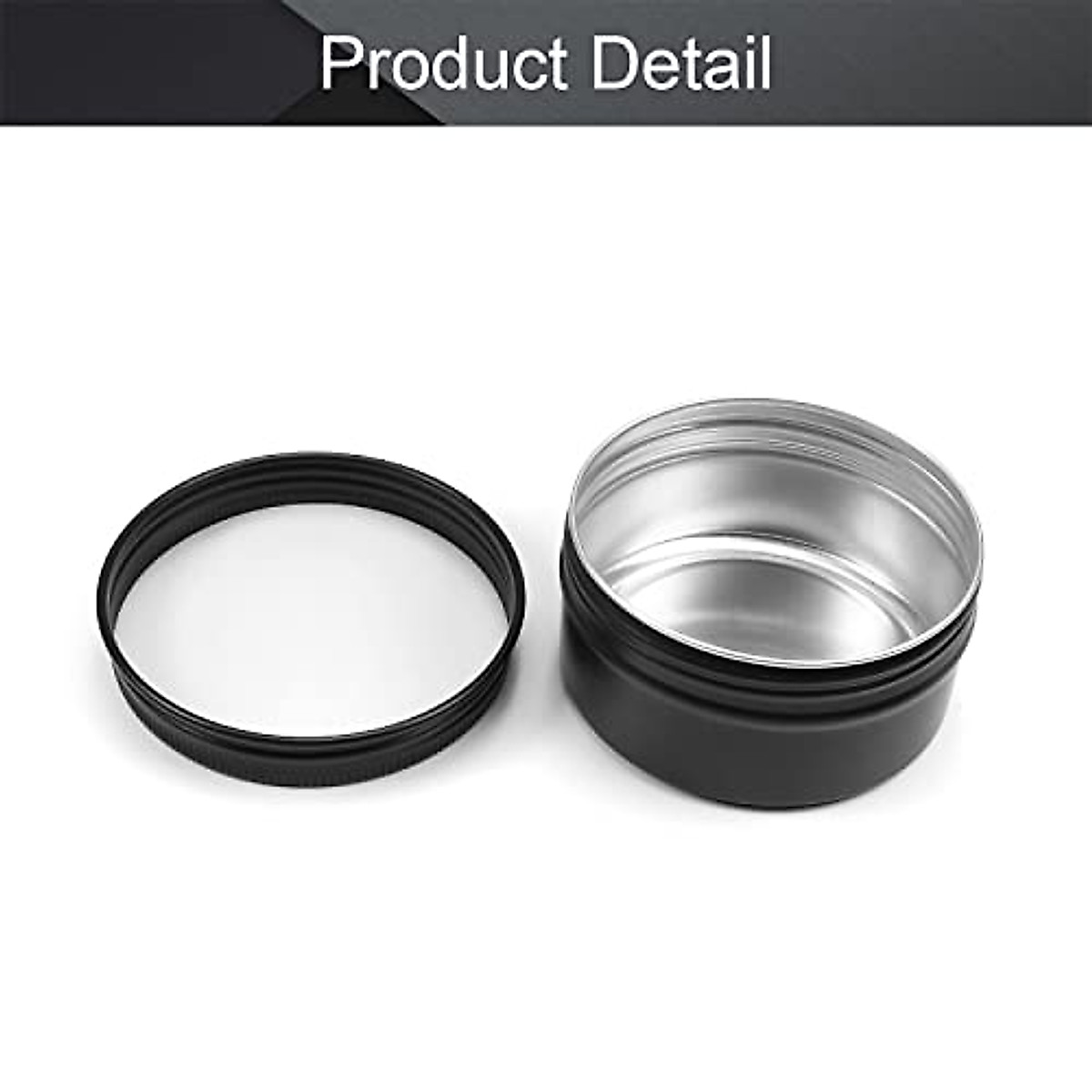 Othmro 12pcs 2.7oz Metal Round Tins Aluminum Tin Cans Containers with Screw Lid, 68 * 35mm(DxH) Black tin cans for Salve, Spices, Lip Balm, Tea or Candies 80ml
