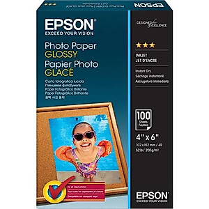 Epson Value Photo Paper Glossy, 4"x6", 100 Sheets (S400034)