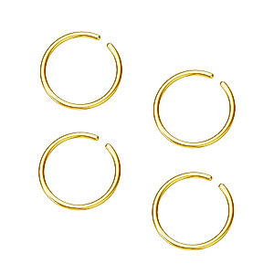 NZDLM Hoop Cartilage Earring Fake Earrings Nose Rings Septum Nose Ring Stainless Steel for Women Men Gold