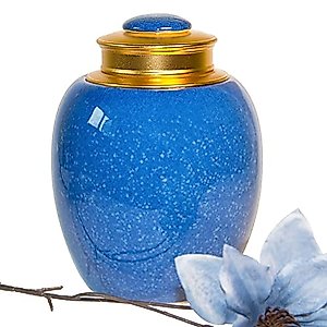 Medium Urns for Human Ashes - Ocean Blue Urns for Ashes Adult Male - Cremation Urns for Human Ashes Adult Female - Baby Urns for Ashes Dog Urns