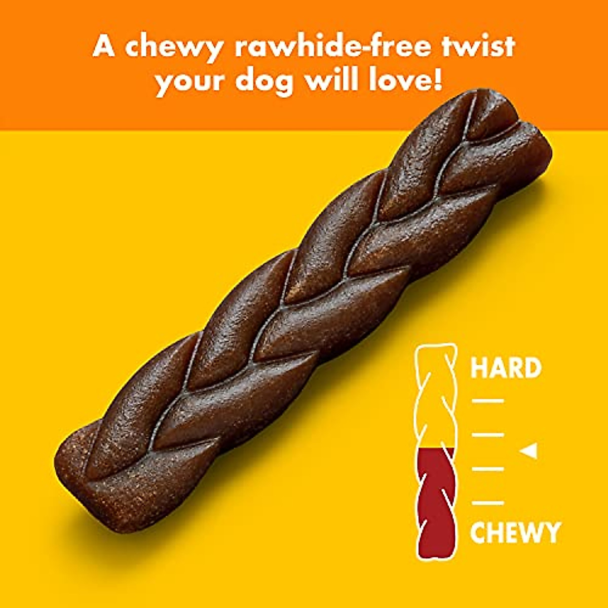 Chewsday 6-Inch Dog Chew Braids, Made in The USA, All Natural Rawhide-Free Highly-Digestible Treats, Peanutty Bliss - 14 Count