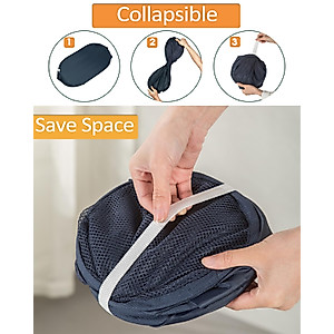 2 Pack Collapsible Laundry Baskets - Foldable Clothes Hampers for Laundry - Sturdy Pop Up Laundry Hampers for Home, Bedroom, Dorm, Kids Room, Travel Navy