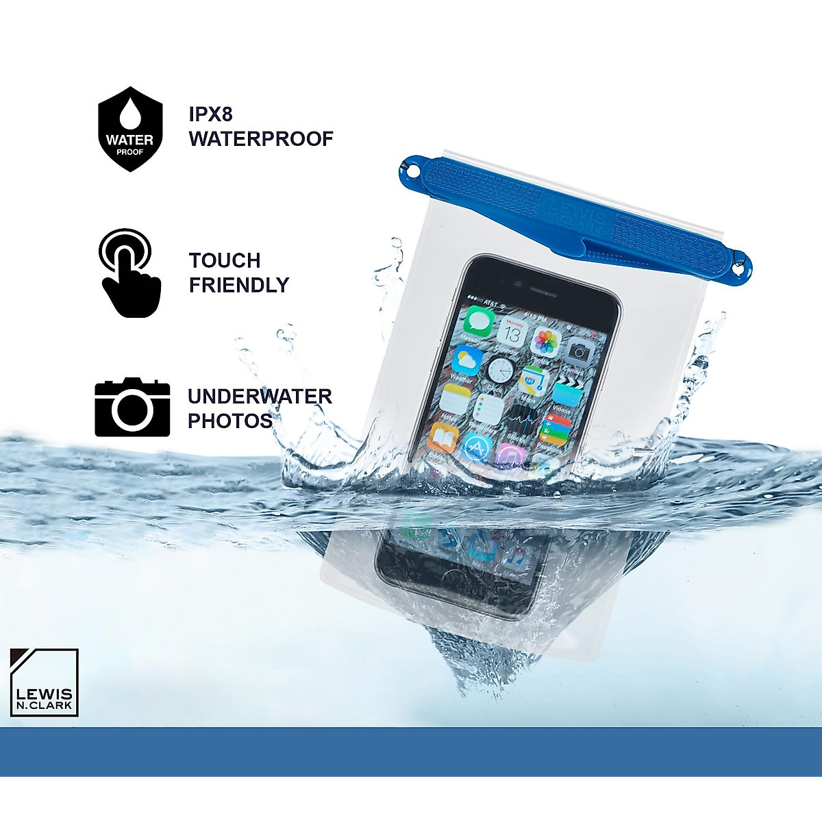 Lewis N. Clark Phone (7.2x4.4), Blue