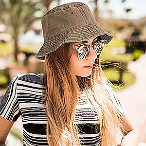 3 Pieces Denim Bucket Hat Unisex Sun Hat Wide Brim Fisherman Cap for Men Women Teens Outdoor (Black, Light Green, Beige)