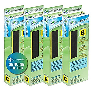 Germ Guardian FLT48254PK GermGuardian FLT4825 HEPA Replacement Filter B, Air Purifiers, 4 Pack, Grey, Black & LB4000 Genuine UV-C Replacement Bulb Germ Guardian Air Purifiers