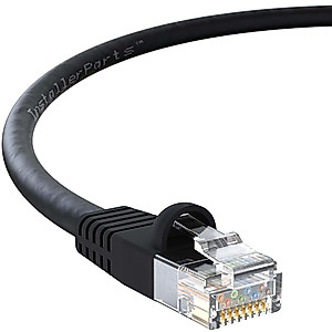 InstallerParts CAT6 Cable UTP Booted [Black] - [2 FT] - [10 Pack] - Professional Series - 10Gbps, Cat6 Patch Cable, Cat 6 Patch Cable, Cat6 Ethernet Cable, Network Cable, Internet Cable