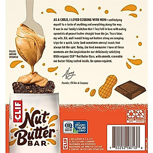 CLIF Nut Butter Bar - Chocolate Peanut Butter - Filled Energy Bars - Non-GMO - USDA Organic - Plant-Based - Low Glycemic - 1.76 oz. (5 Pack)