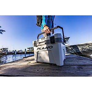 Plano Frost 21-Quart Hard Cooler, Includes Dry Basket, Small, White and Black, Durable, Insulated Ice Chest for Camping, Fishing, and Tailgating