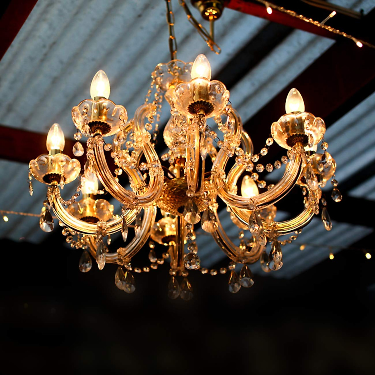 LVWIT Dimmable LED Candelabra Bulbs B11 Filament Bulb E26 Base 5.5W(75W Equivalent) 2700K Warm White Chandelier Decorative Candle Light Bulb 6 Pack