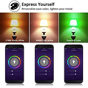 Smart Alexa Light Bulb,16W(150W Equivalent)1600Lumen Ultra Bright E26 A19 Led Full Color Changing WiFi Light Bulb,Smart Bulb Work with Alexa,Google(No Hub Required),High Lumen Smart Light Bulbs