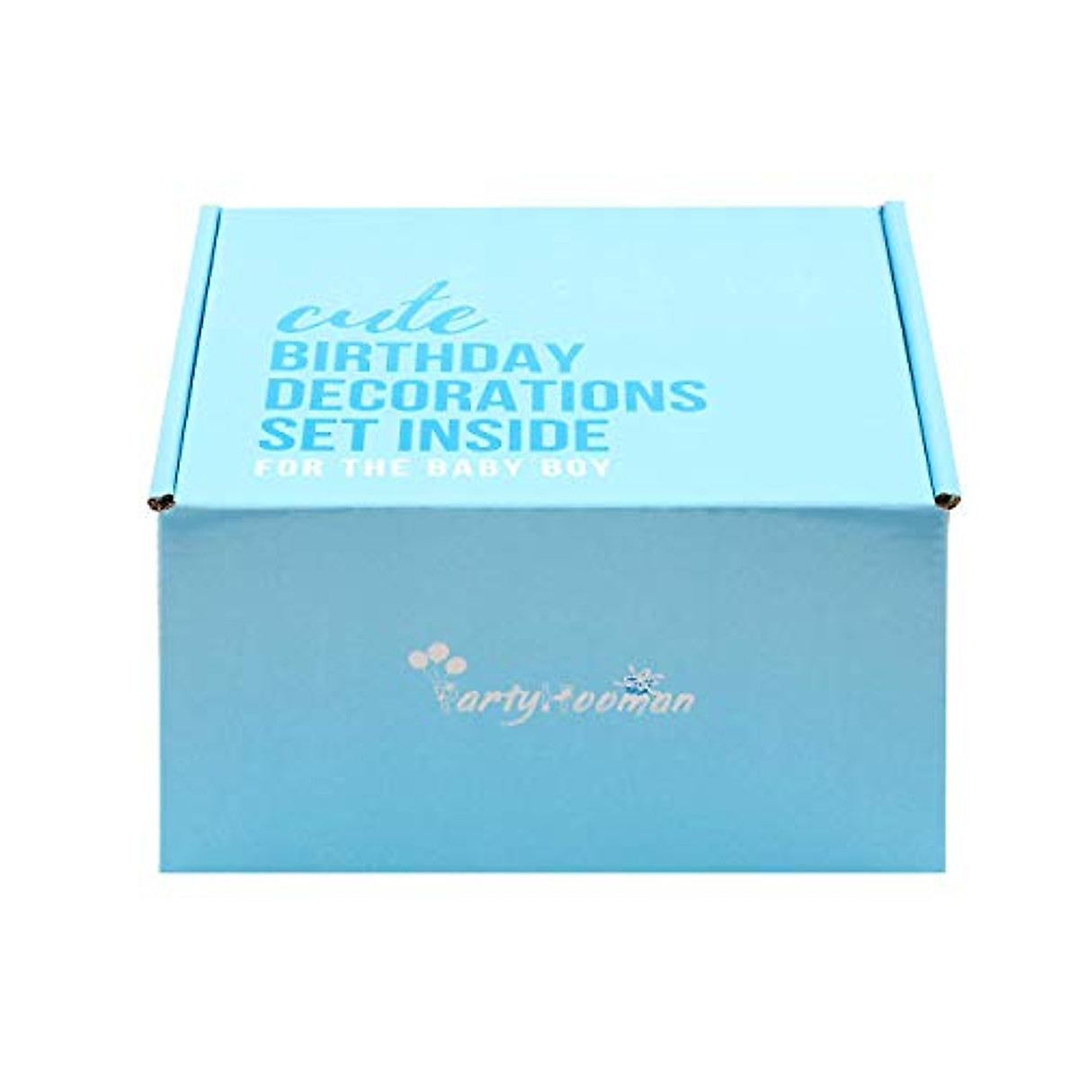 Baby Boy 1st Birthday Decorations With Birthday Crown - First Birthday Boy Decorations - Cake Smash Party Supplies - Happy Birthday and HighChair One Burlap Banner, Number One Balloon, Cake Topper.