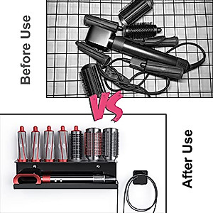 Acrylic Storage Holder for Dyson Airwrap Curling Iron Accessories, Premium Dyson Airwrap Holder Wall Mount, Dyson Airwrap Organizer for Bathroom, Two Installation Methods, Suitable for All Walls