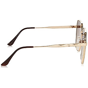 Jessica Simpson Women's J6094 Metal Hexagonal Sunglasses with UV400 Protection - Glamorous Sunglasses for Women, 60.5mm