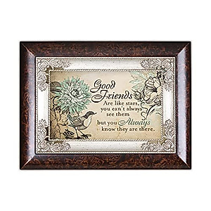 Cottage Garden Good Friends are Like Stars Burlwood Jewelry Music Box Plays What Friends are for