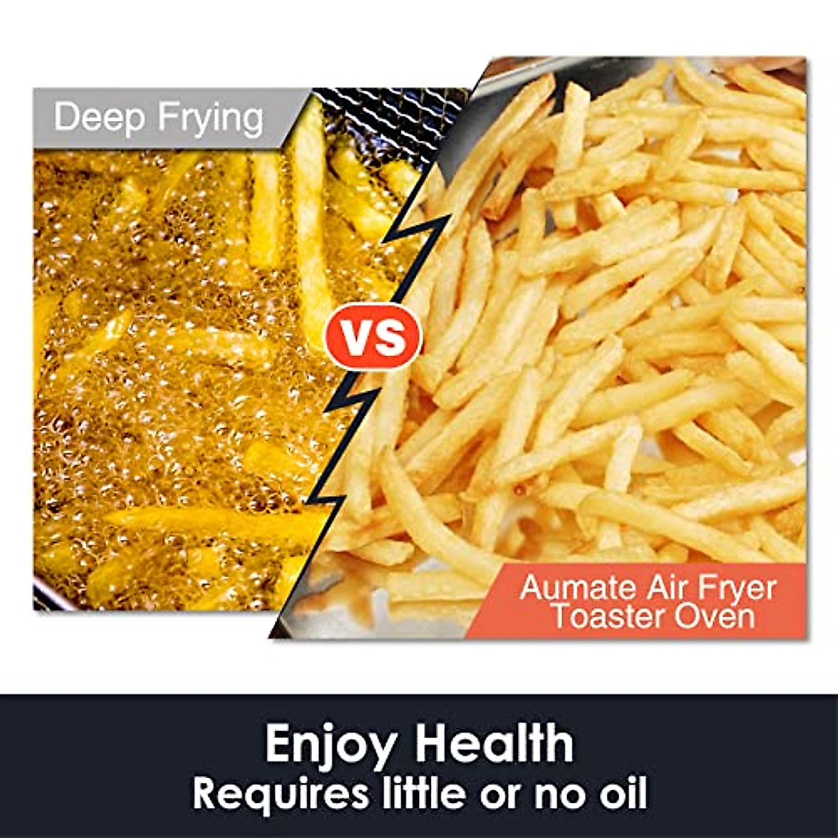 AUMATE Kitchencore Air Fryer Oven, 32 Quart Convection Toaster Oven 9 Slice, Digital Countertop Oven,19-in-1 Air Fryer Toaster Oven Combo with Rotisserie, Dehydrate, Reheat, 7 Accessories,1800W, Black