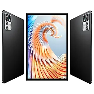 Qinlorgo 10.1 Inch Tablet, Octa Core Processor Front 800W Rear 1600W 100‑240V Black Unlocked 4G Tablet PC for Home (US Plug)