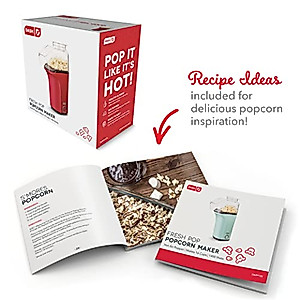 DASH Hot Air Popcorn Popper Maker with Measuring Cup to Portion Popping Corn Kernels + Melt Butter, 16 Cups - Red