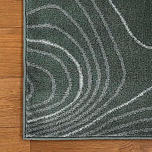 SUPERIOR Indoor Runner Rug, Modern Abstract Decor for Living/Dining Room, Office, Bedroom, Entryway, Kitchen, Dorm, Playroom, Hardwood Floor Throw, Jute Backing, Veer Collection, 2' 7" x 8', Slate