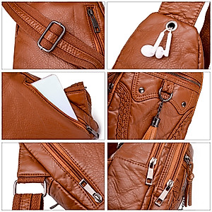 Peicees Sling Bag for Men & Women Sling Backpack With USB Charge Port Hiking Backpack Bag Waterproof Shoulder Crossbody Bags