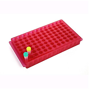 KINNOSE Tube Rack Double Panel 96-Well Polypropylene PCR Centrifuge Tube Holder for Microcentrifuge Tubes 0.2/0.5/1.5/1.8/2.0ml 3Pcs