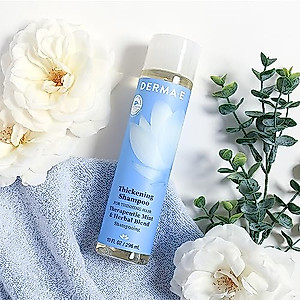 Derma E Thickening Shampoo for Thinning Hair – Natural Hair Growth Shampoo – Sulfate Free Therapeutic Mint and Herbal Volumizing Shampoo, 10 oz