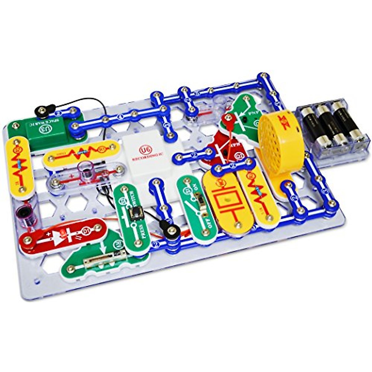 Snap Circuits 203 Electronics Exploration Kit | Over 200 STEM Projects | 4-Color Project Manual | 42 Snap Modules | Unlimited Fun & Elenco Jr. SC-100
