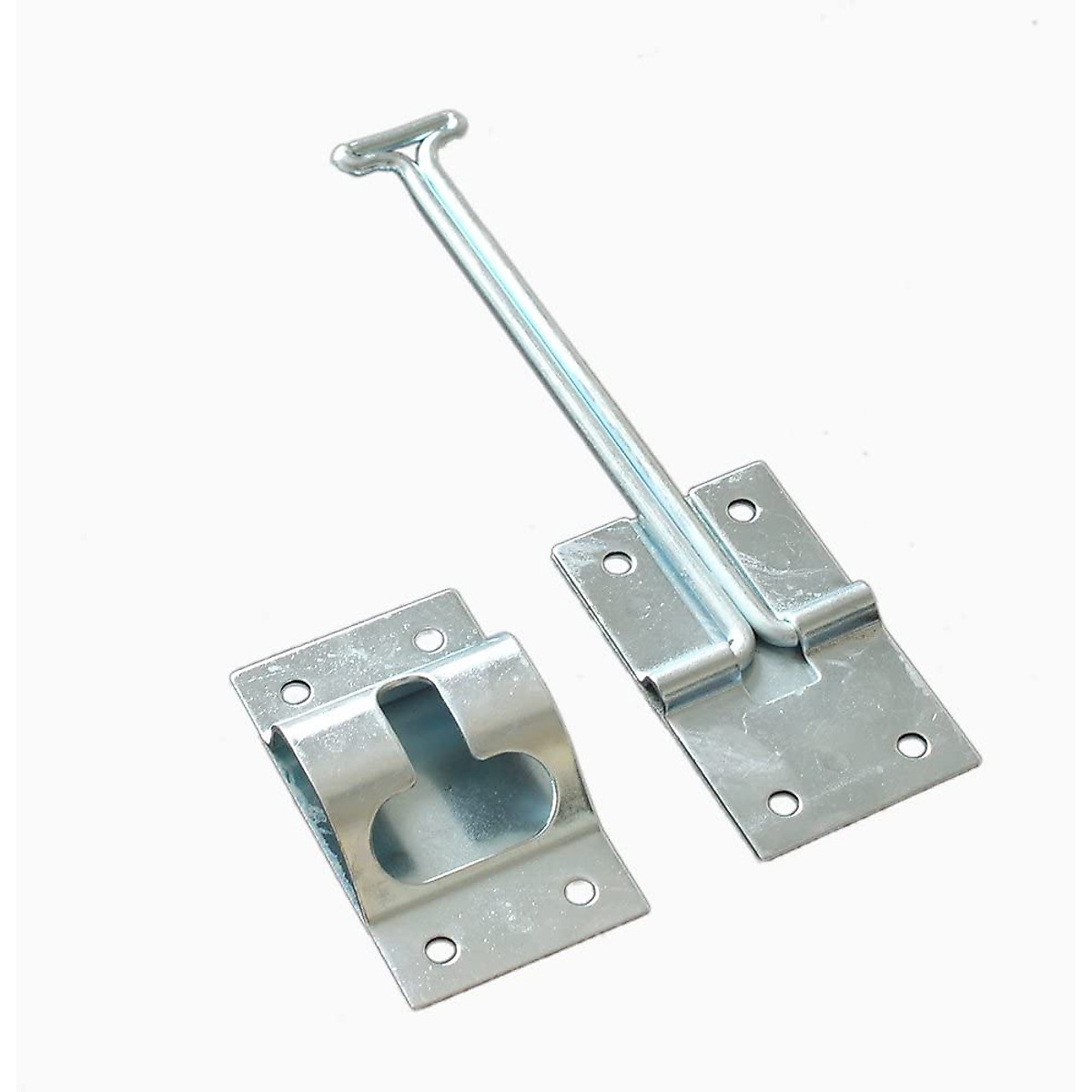 zqgsm 2 Set T Style Galvanized Iron Entry Door Catch Latch Holder RV Camper Trailer Cargo 6 inch