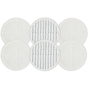 Flintar 2124 Spinwave Replacement Mop Pads for Bissell Bissel Spinwave Hard Floor Cleaner Powered Rotating Mop 2039 Series, 2307, 2315A, Part # 2124 (6 - Pack (4 Soft Pads + 2 Scrubby Pads))