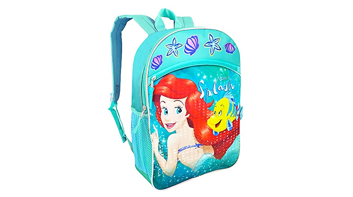 The Little Mermaid Kids Backpack Set - 16" Ariel Bag & Accessories