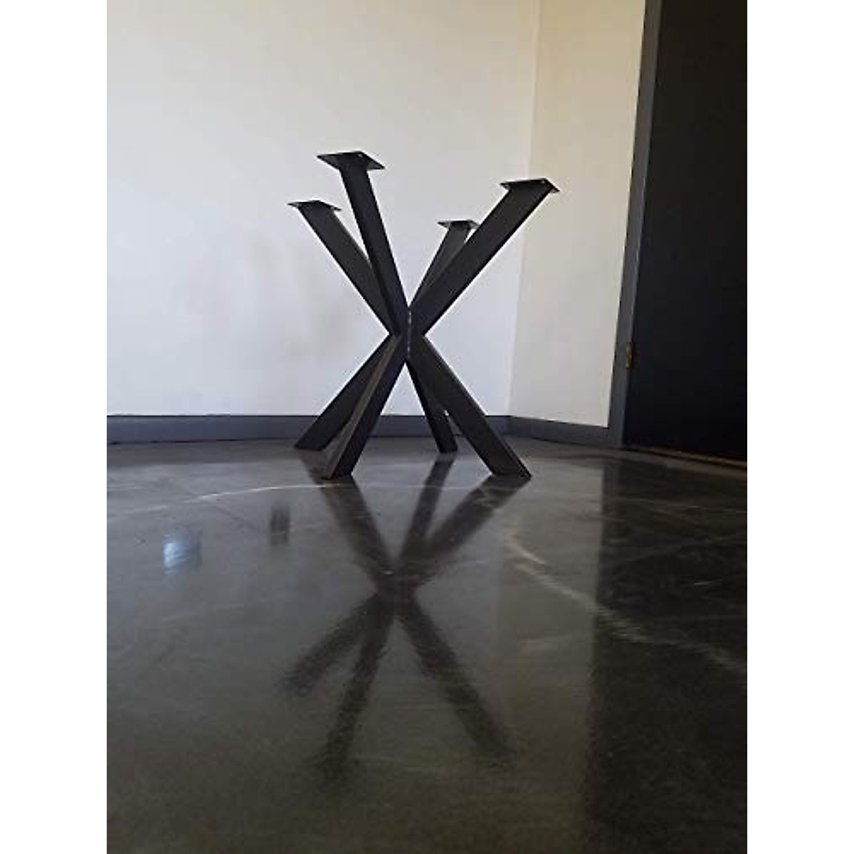 Metal Table base, Cross-X Style - Any Size and Color