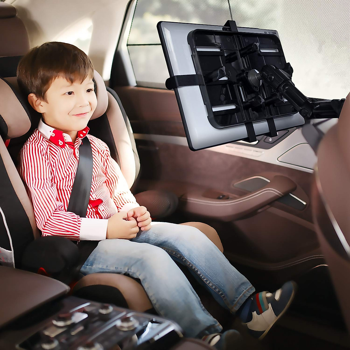 Mount-It! Premium Car Headrest Tablet Holder with Adjustable Arm | Heavy Duty Aluminum Car Tablet Mount for iPad 7, Galaxy Tab, Fire Tablets (MI-7310)