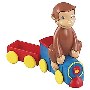 DecoSet® Curious George Train Cake Topper, 4-Piece Set, Keepsake Figures for Hours of Fun, Create an Adorable Birthday Centerpiece