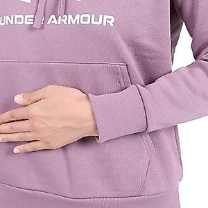 Under Armour Womens Rival Fleece Big Logo Hoodie, (500) Misty Purple / / White, X-Large
