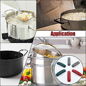 Cionyce 6 Pack Silicagel Pot Handle Covers 3 Inch Lid Handle Covers Gray Handle Holder Grip Heat Insulation Handle Cover for Pan,Pot