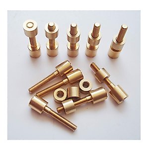 5Afashion 10 sets/lot Screw Fasteners for knife maker,5/16" Diameter Head.Tactical survival knife screw EDC knife shaft fasteners (brass)