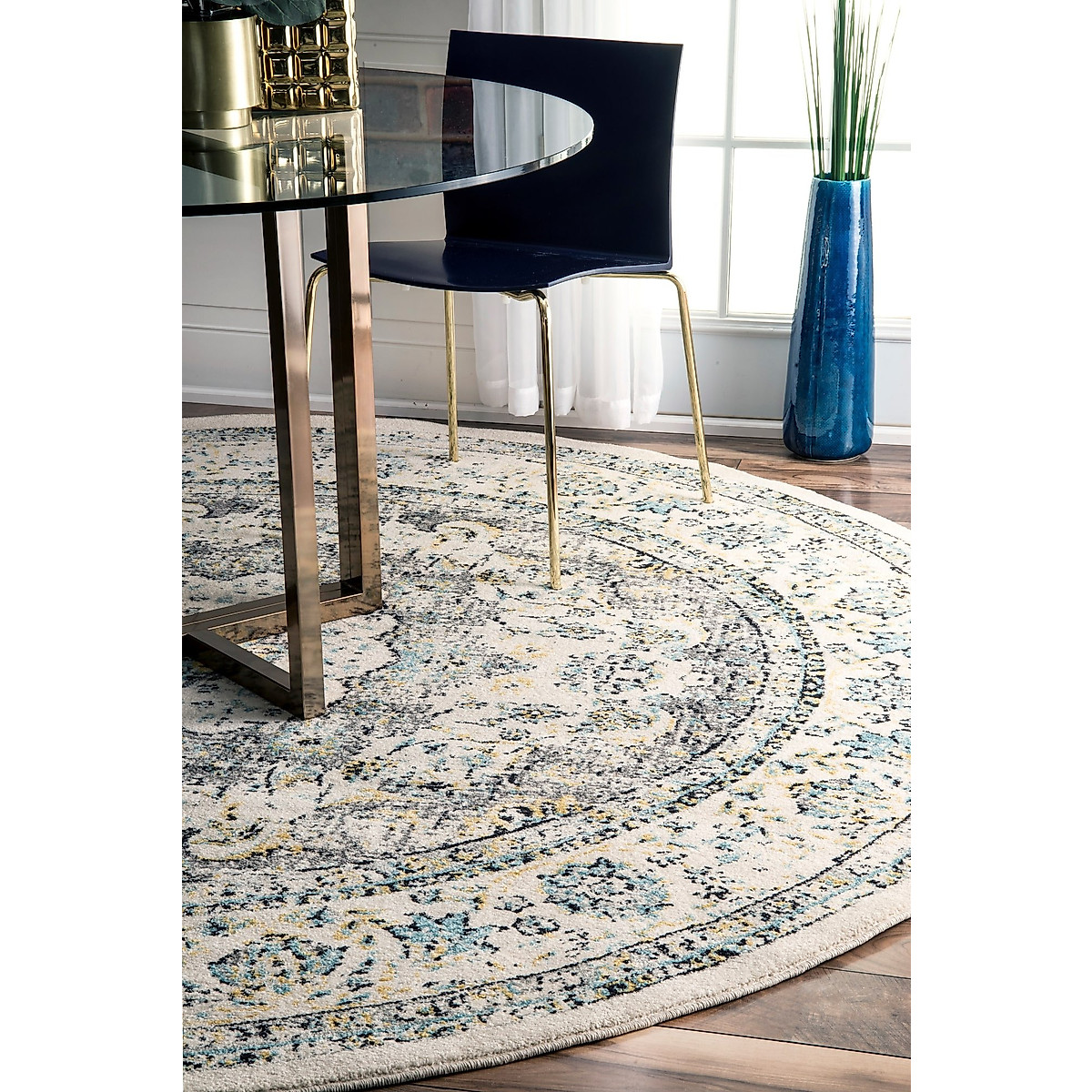 nuLOOM Paisley Verona Vintage Persian Area Rug, 5' x 7' 5", Grey