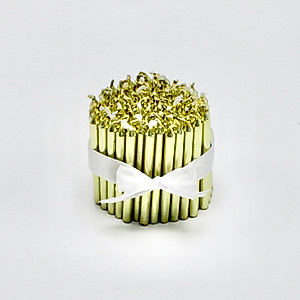 100 Tall Gold Birthday Candles Perfect for Milestone Birthday Cakes and Decoarations, 3.25 inches -100 Pack