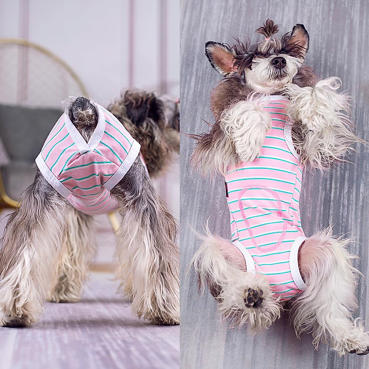 Dog Surgical Recovery Suit, Spay Recovery Suit for Dogs Cats, Post Surgery Dog Onesie for Male Female, Soft Comfortable & Breathable (Black Stripe-S)