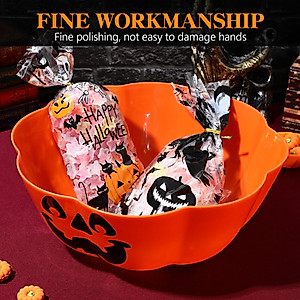Angoily Halloween Candy Bowl Large Pumpkin Candy Dish Trick or Treat Baskets Spooky Decoration Props Haunted House Horror Party Bar Table Decor