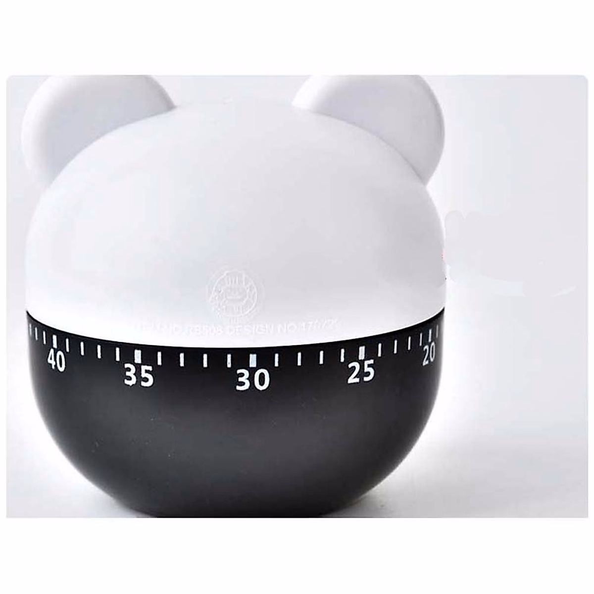 Mini Size Cartoon Panda Machinery Timer 60 Minutes Mechanical Kitchen Cooking Timers Clock Loud Alarm Counters Manual Timer Kitchen Utensil (Black)