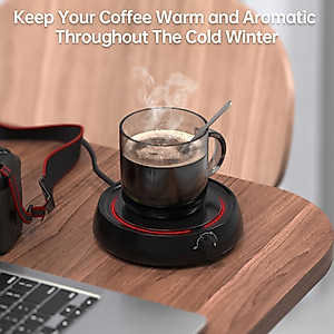XUKEIB Coffee Mug Warmer for Desk Auto Shut Off, Candle Wax Melt Warmer for Jar Candles, Safely Releases Scents Without a Flame, Electric Self Heated Plate for Heating Milk, Tea, Hot Chocolate