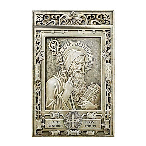 Saint Benedict Garden Wall Plaque, 15 Inch