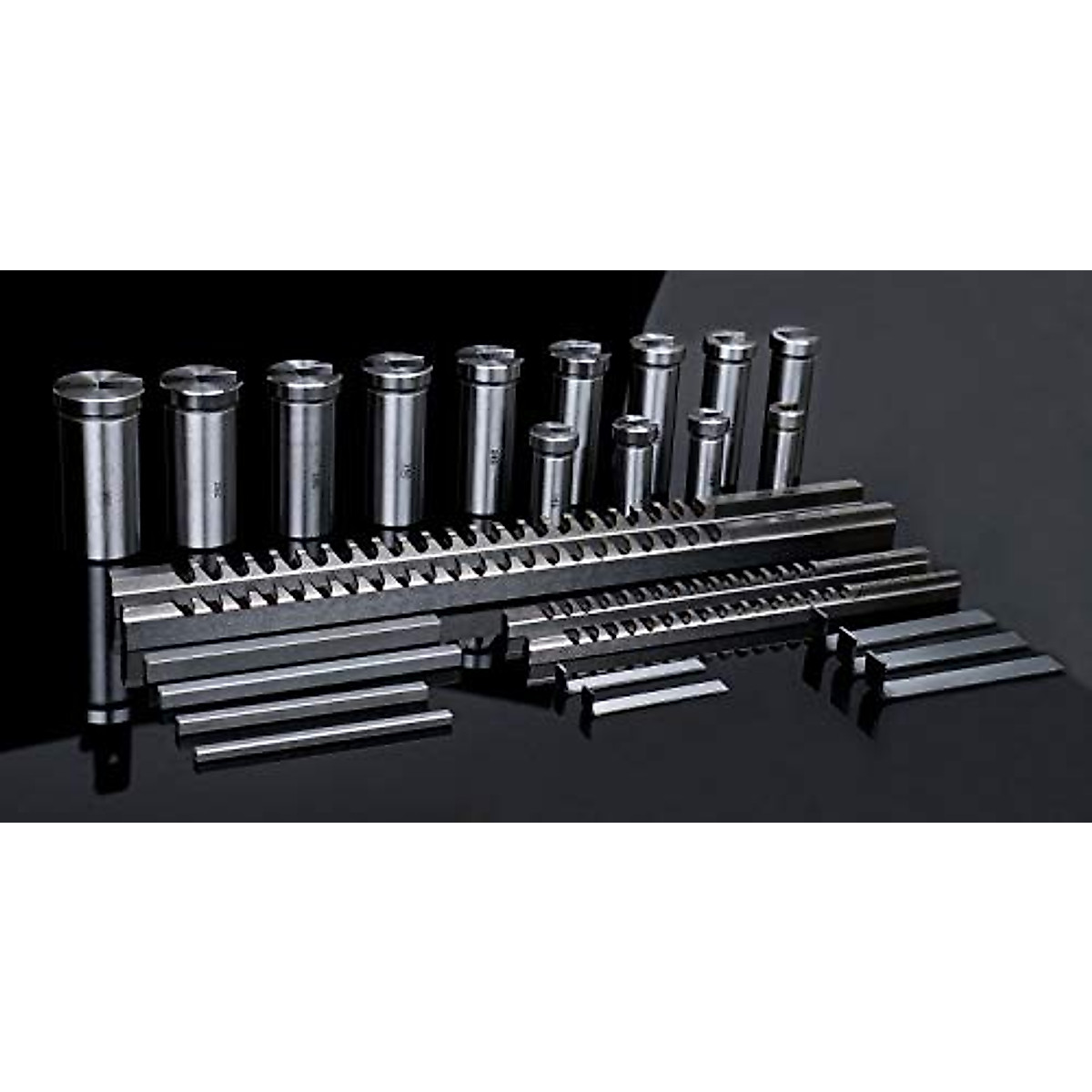 Accusize Industrial Tools No.70 Metric Hss Keyway Broach Set, 4 mm, 5 mm, 6 mm and 8 mm Keyway Size, Style B and C, 5100-0070