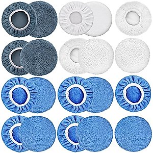 ELECTOP 5 to 6 Inches Polishing Pad Bonnet Kit Car Polisher Buffer Bonnet Pads(20 Pack), 4 Types of Microfiber/Woolen/Coral Fleece/Cotton Car Polishing Bonnet Pads Buffing Pads Car Waxing Pads Cover