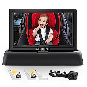 Soulgenix Baby Car Camera, Night Vision Function, 4.3" HD Wide Baby Car Monitor for Backseat, Car Camera for Baby Easily Observed, AHD Adjustable Camera for Comprehensive Baby Monitoring During Travel