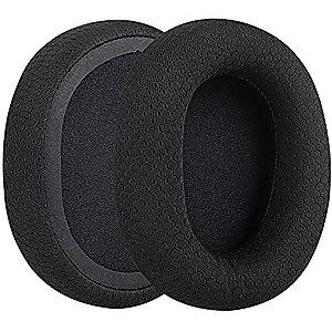 Geekria QuickFit Mesh Fabric Replacement Ear Pads for SteelSeries Arctis Prime Arctis PRO Arctis 9X Arctis 7 Arctis 5 Arctis 3 Headphones Ear Cushions, Headset Earpads, Ear Cups Repair (Black)