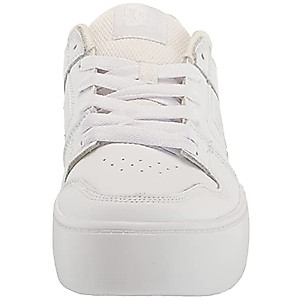 DC Women's Manteca 4 Platform Skate Shoe, White/White, 5